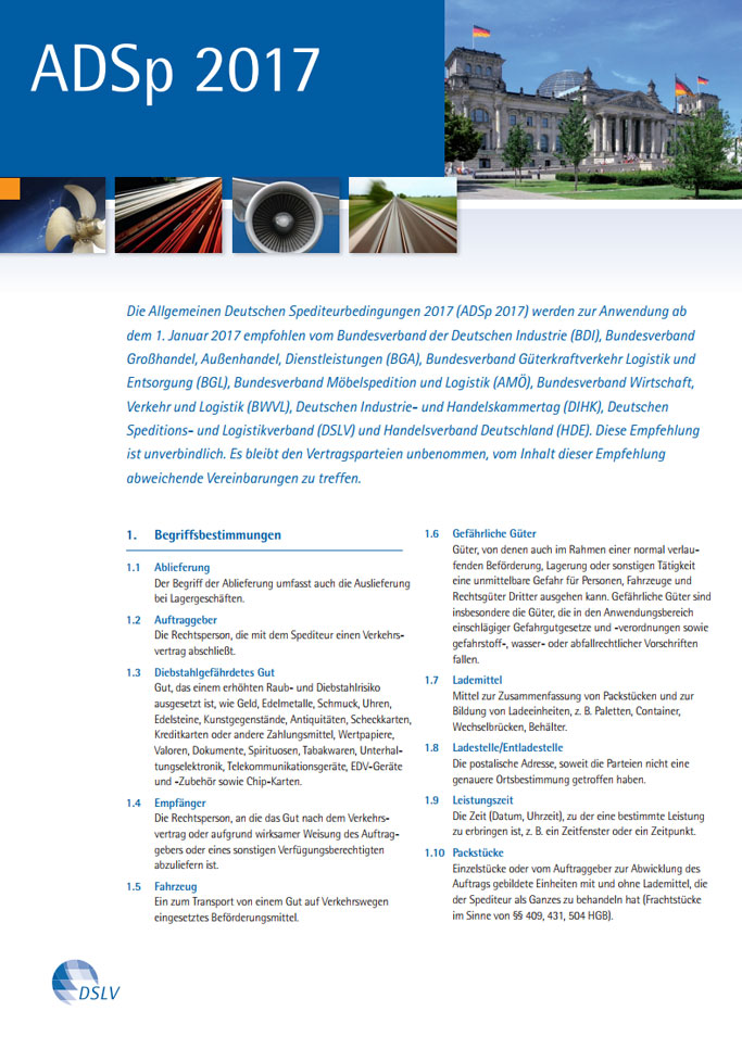 ADSp 2017 – Hansetank Spedition GmbH